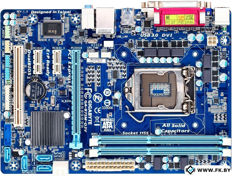 Материнская плата Gigabyte GA-B75M-D3V (rev. 1.0). Купить Материнская плата Gigabyte GA-B75M-D3V ...